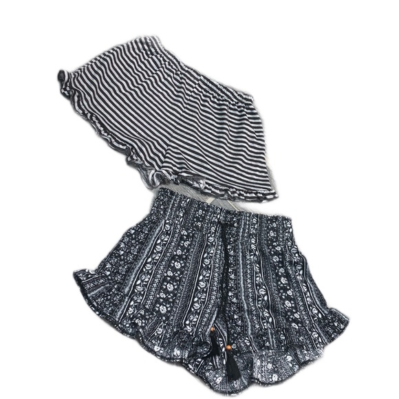 Shorts | For Dawn Lot Of 2 Casual Wear Elastic Waist Boho Ruffle Bottom ...